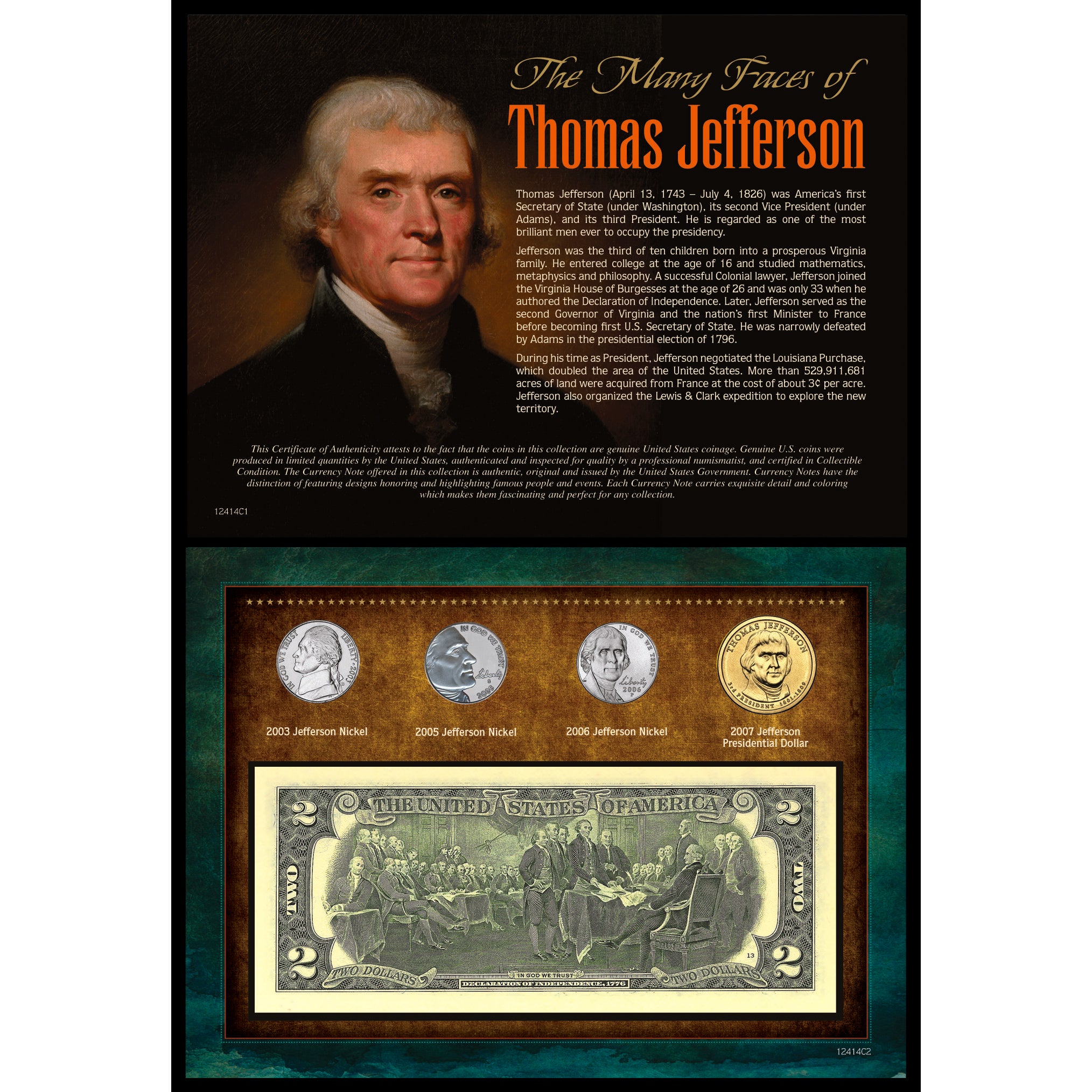 Many Faces of Thomas Jefferson Coin & Currency – The Franklin Mint