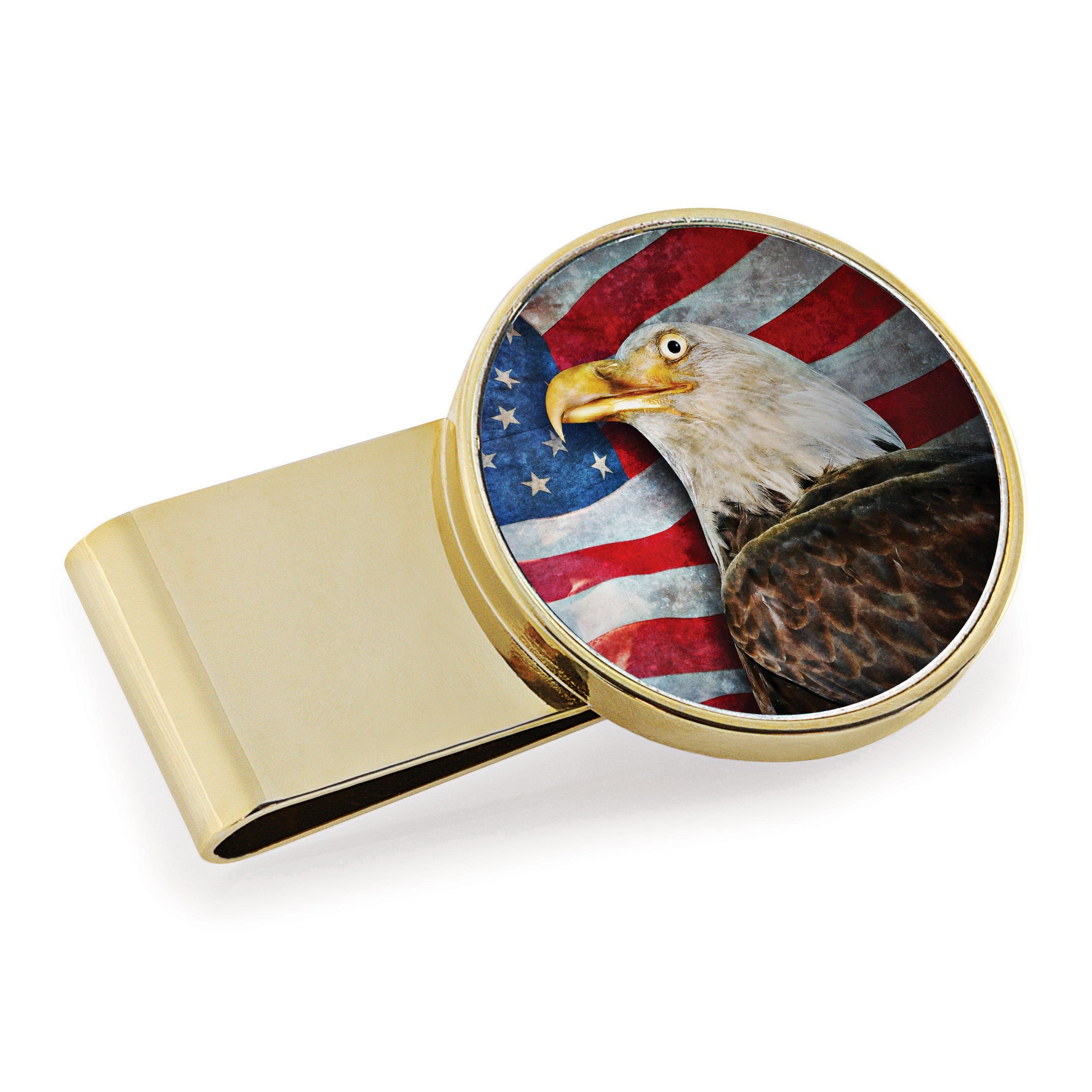 American Bald Eagle Colorized JFK Half Dollar Stainless Steel Goldtone ...