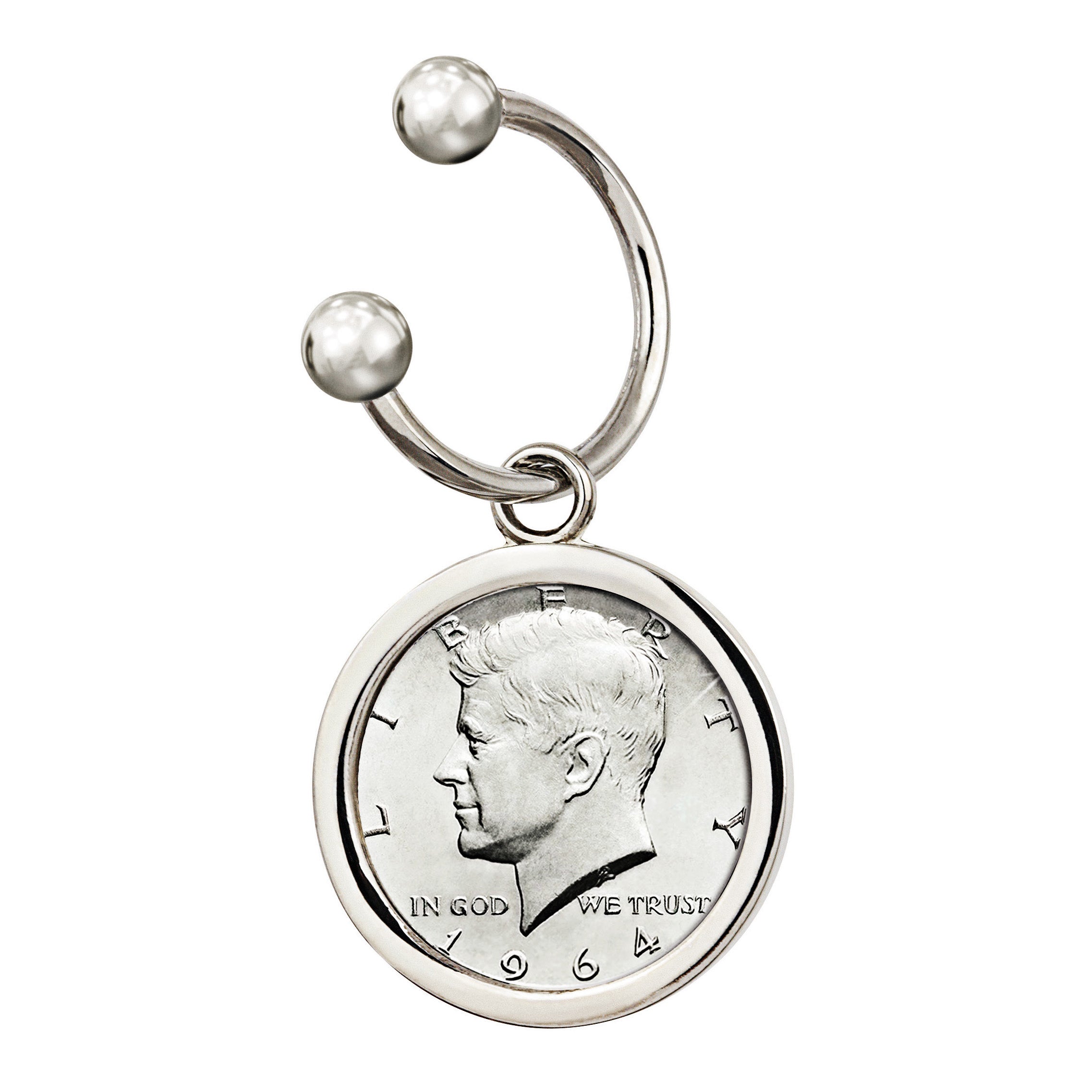 JFK 1964 First Year of Issue Half Dollar Silvertone Keychain – The ...