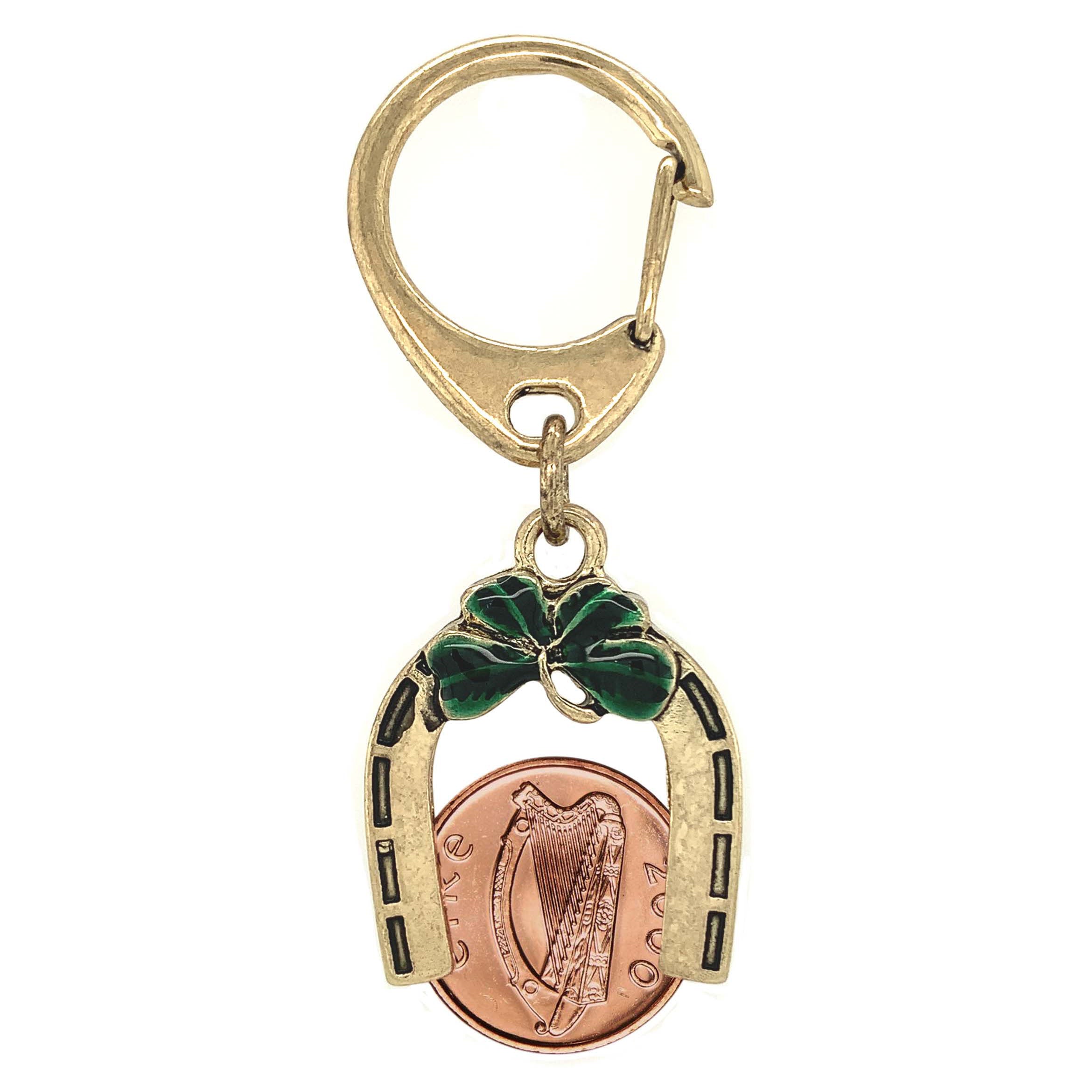 Horseshoe Lotto Scratcher Coin Keychain with Irish Penny Coin Jewelry ...