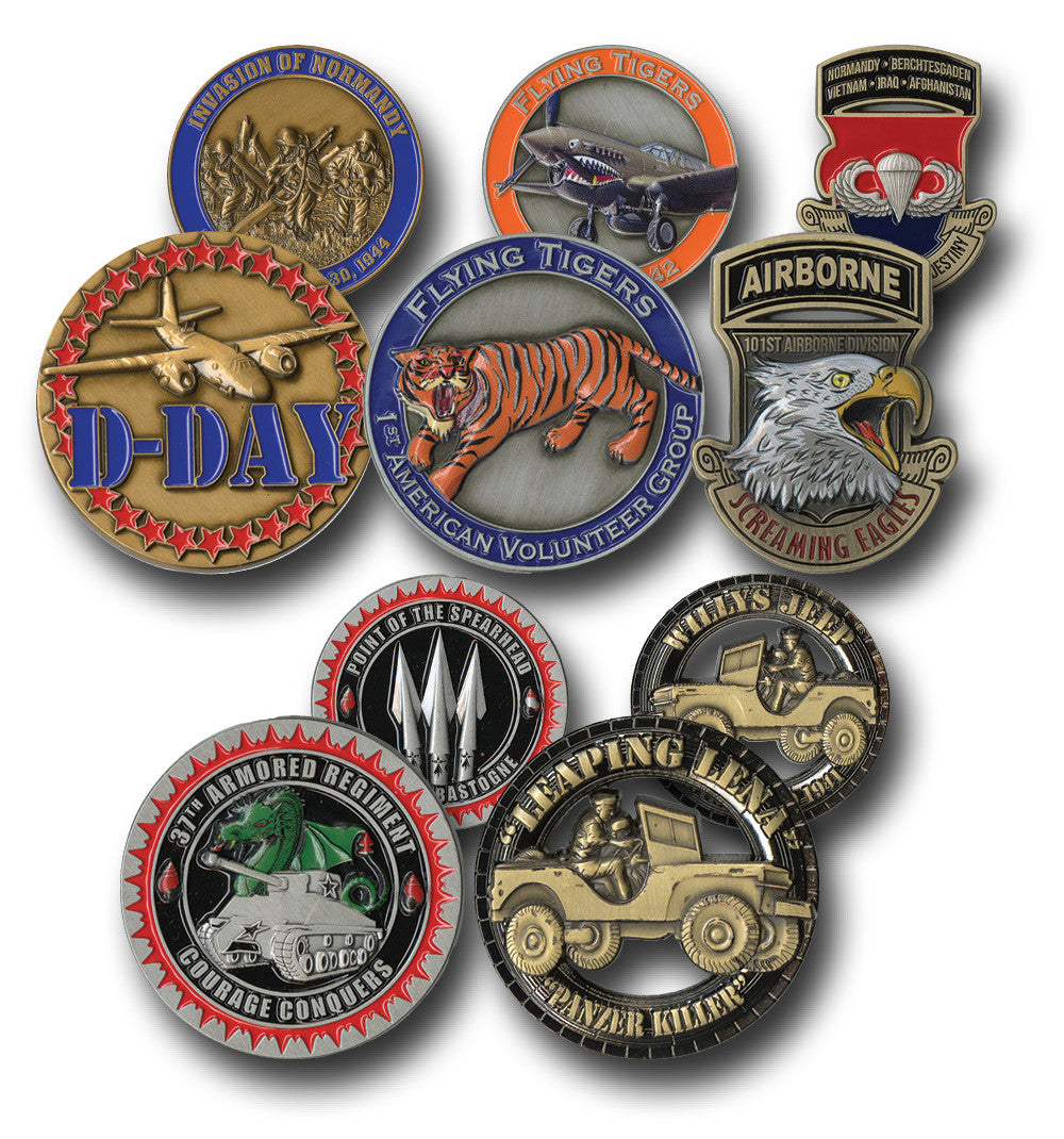 Challenge Coins - Honoring World War II Veterans, (5) – The Franklin Mint